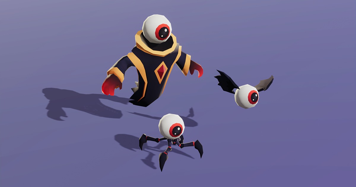 Eyeball Bat Mage Evolution Pack Cute Series | 3D Creatures | Unity Asset Store