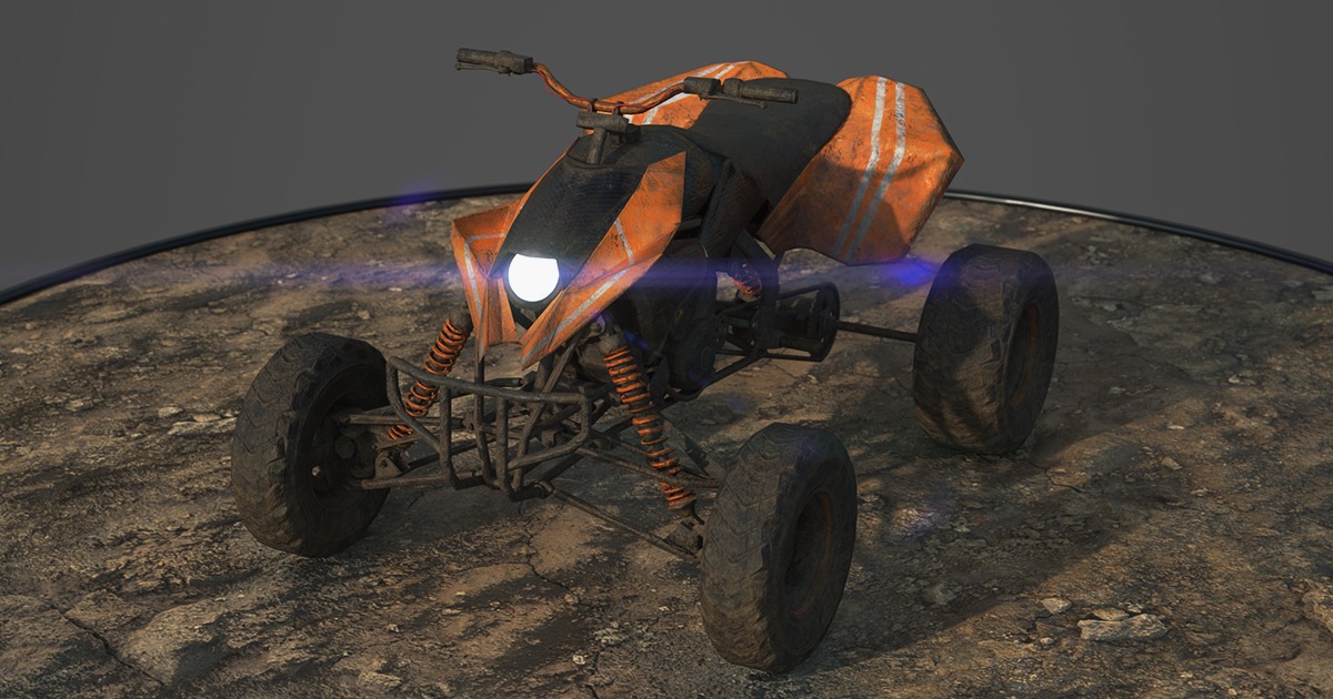 ATV - Quad Post Apocalyptic Vehicle | 3D Land | Unity Asset Store
