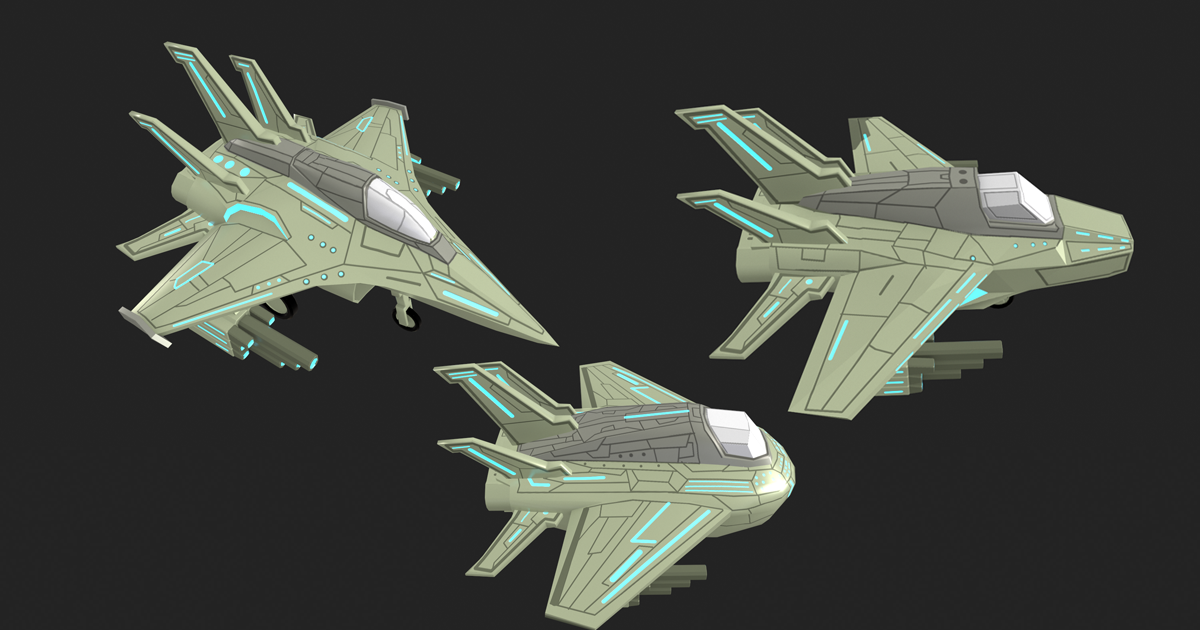 Sci-Fi Stylized Fighter Jet 3D pack | 3D Air | Unity Asset Store