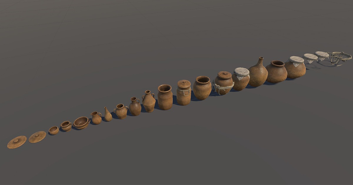 Medieval Clay Pottery Set | 3D Props | Unity Asset Store