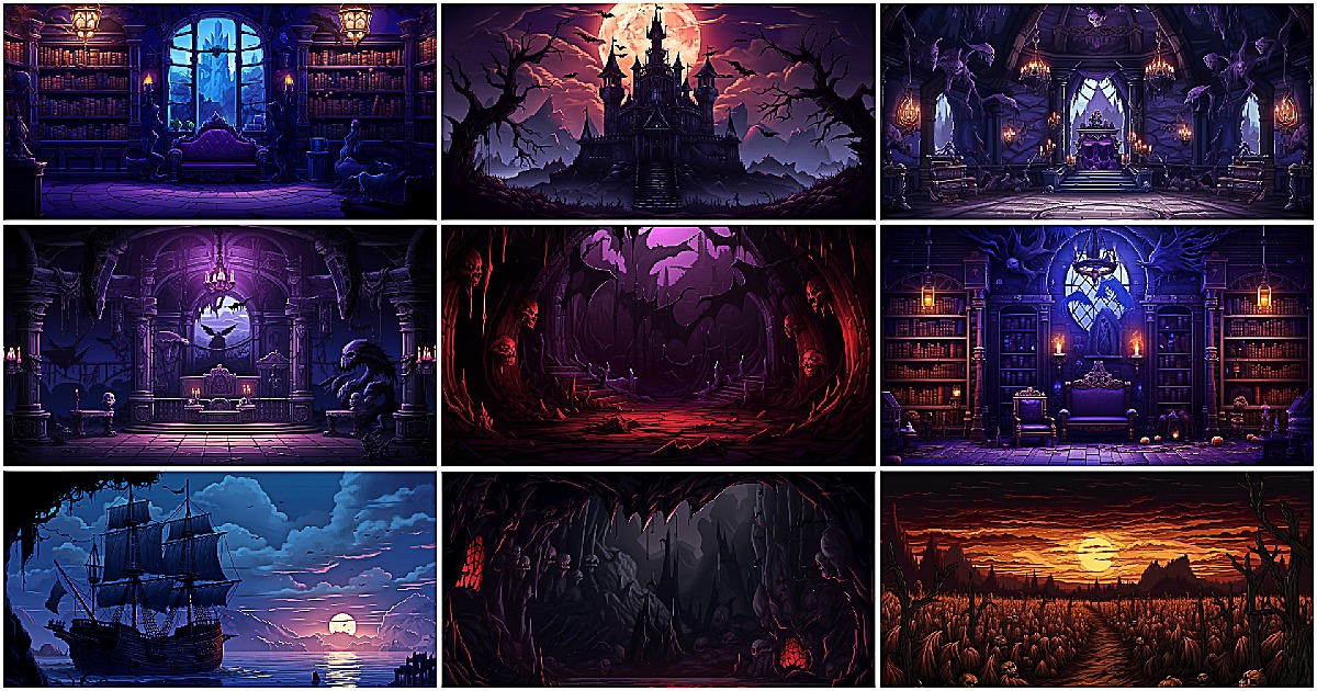 BACKGROUND - Pixel Halloween 2 | 2D Environments | Unity Asset Store