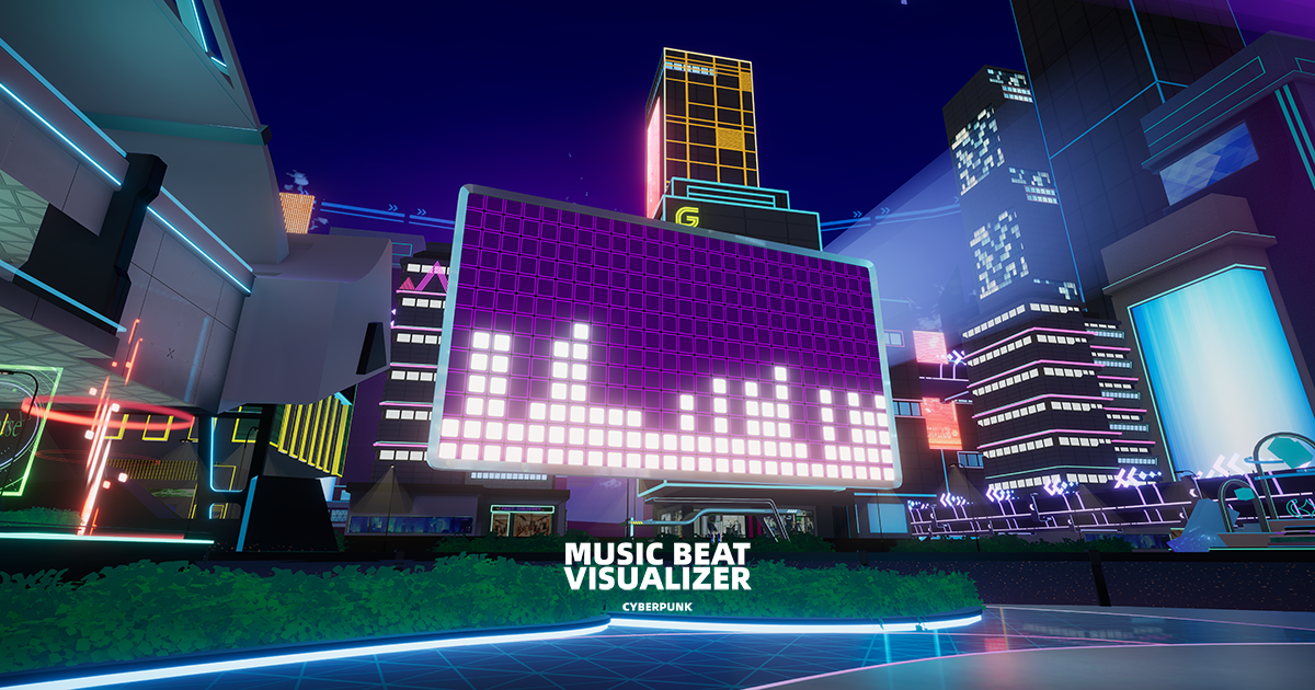 Cyberpunk Music Beat Visualizer | 3D Props | Unity Asset Store