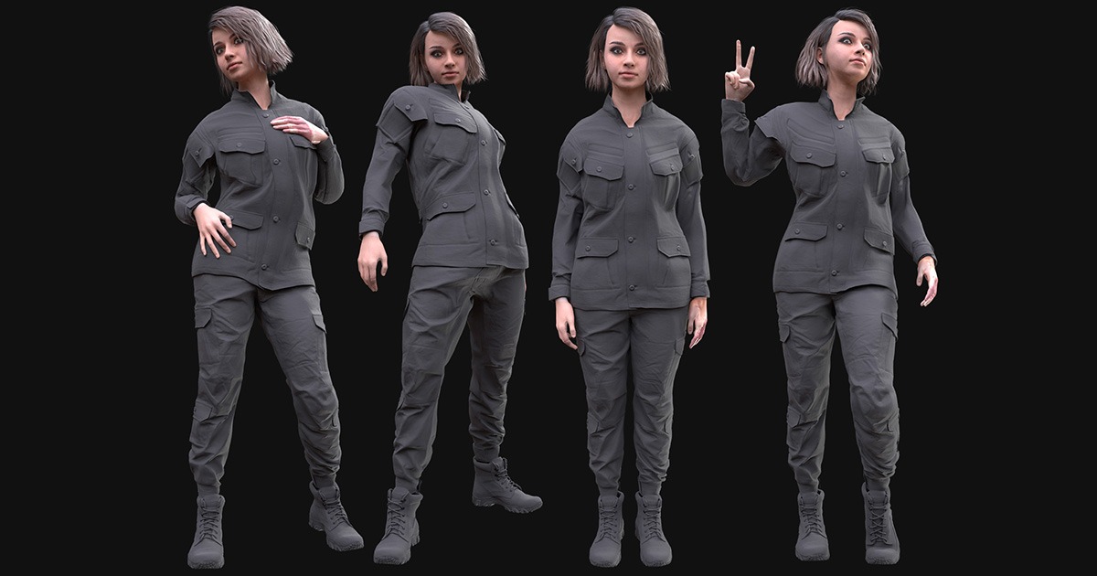 Woman in Military Outfit 2 - Rigged | 3D Characters | Unity Asset Store