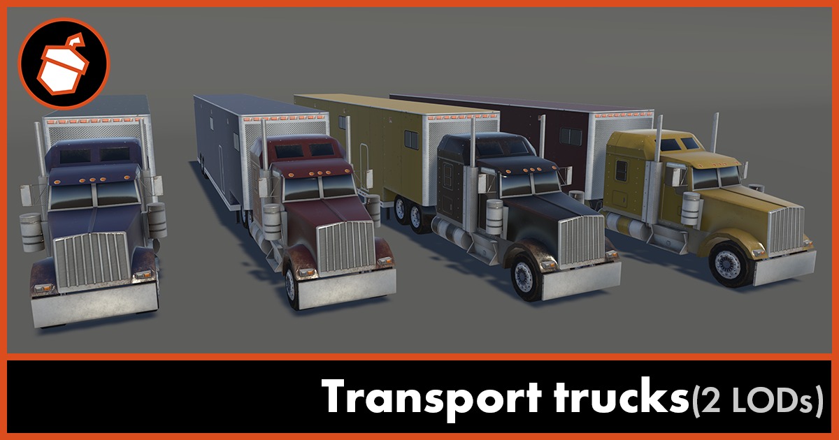 Transport Trucks (2 LODs) | 3D Land | Unity Asset Store