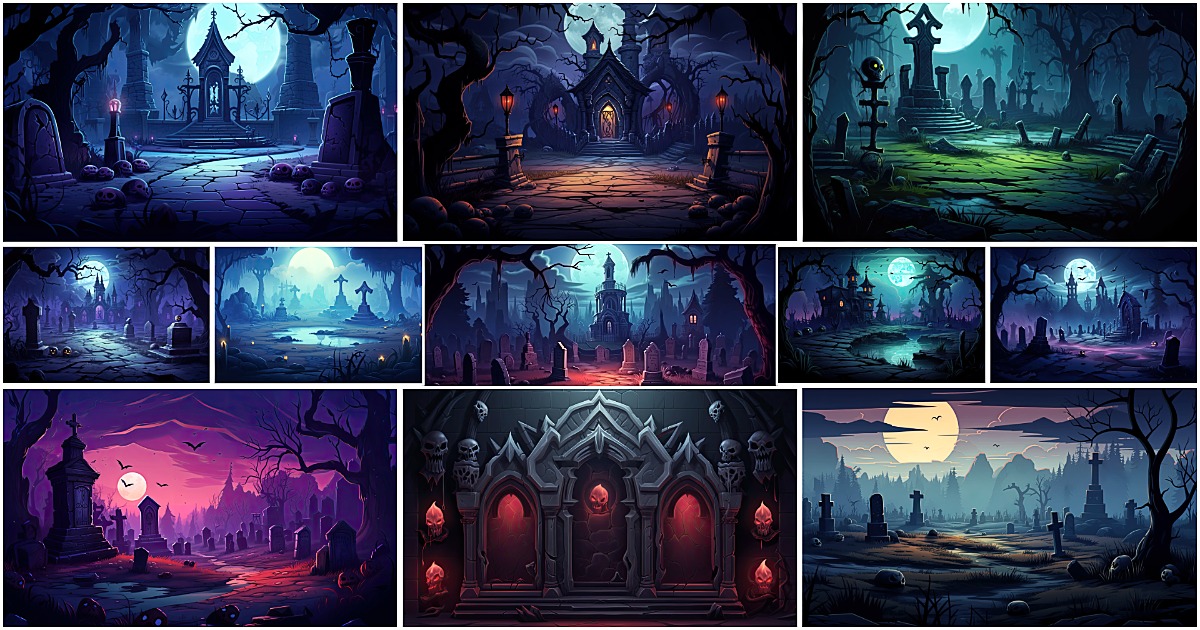 BACKGROUND - Stylized Graveyard 2 | 2D Environments | Unity Asset Store