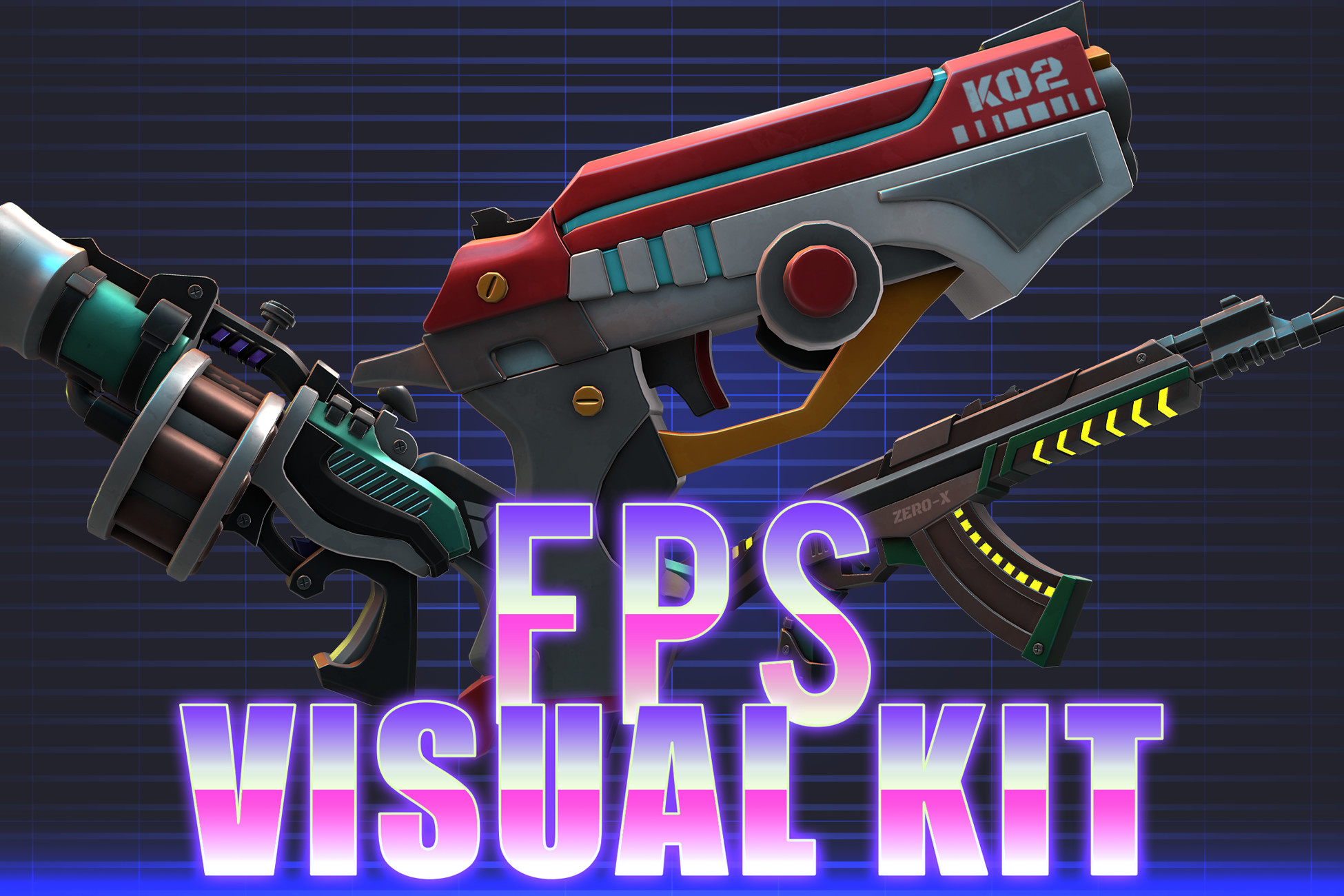 FPS Visual Kit – Stylized Guns & VFX! by Piloto Studio