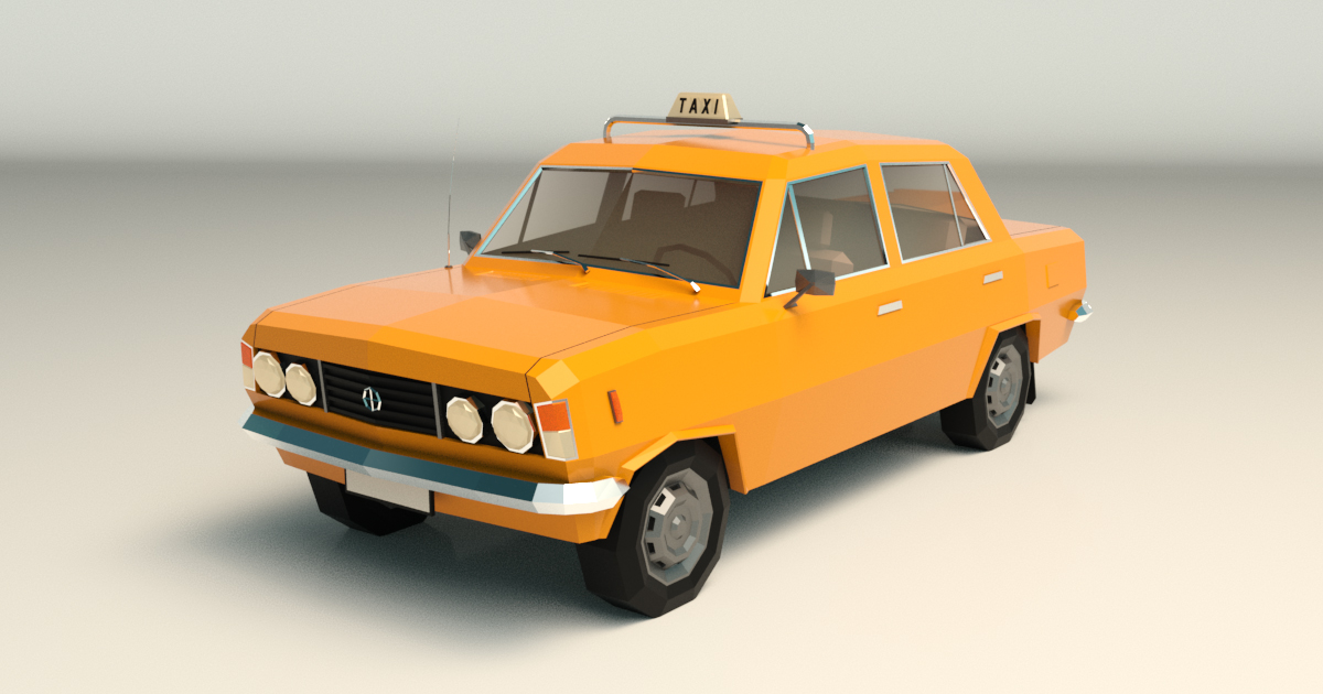 Low Poly Taxi Cab 04 | 3D Land | Unity Asset Store