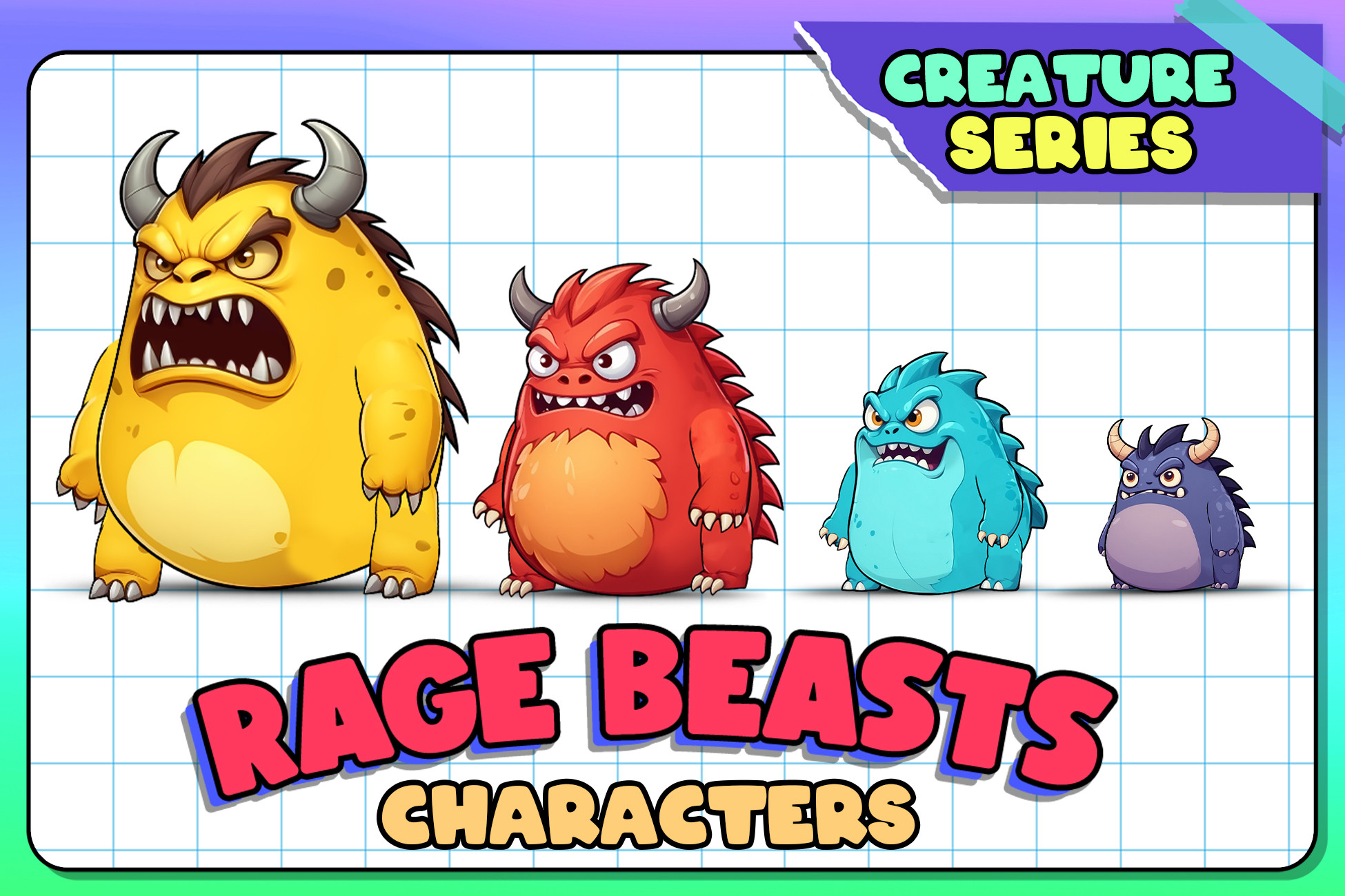 Rage Beasts 2D Animated Character (Creature Series) by Gamelauncher Studio