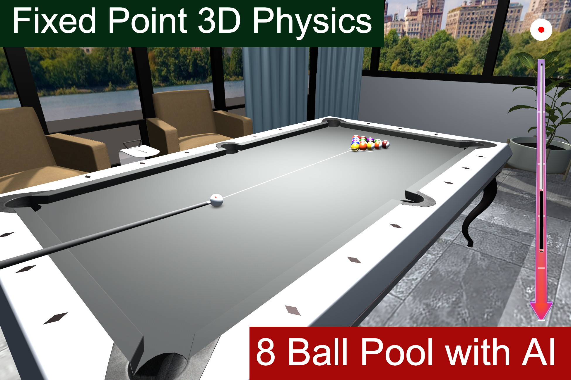 8 Ball Pool Fixed Point 3D Physics, AI (Calculable Mechanics v2) by Vagho