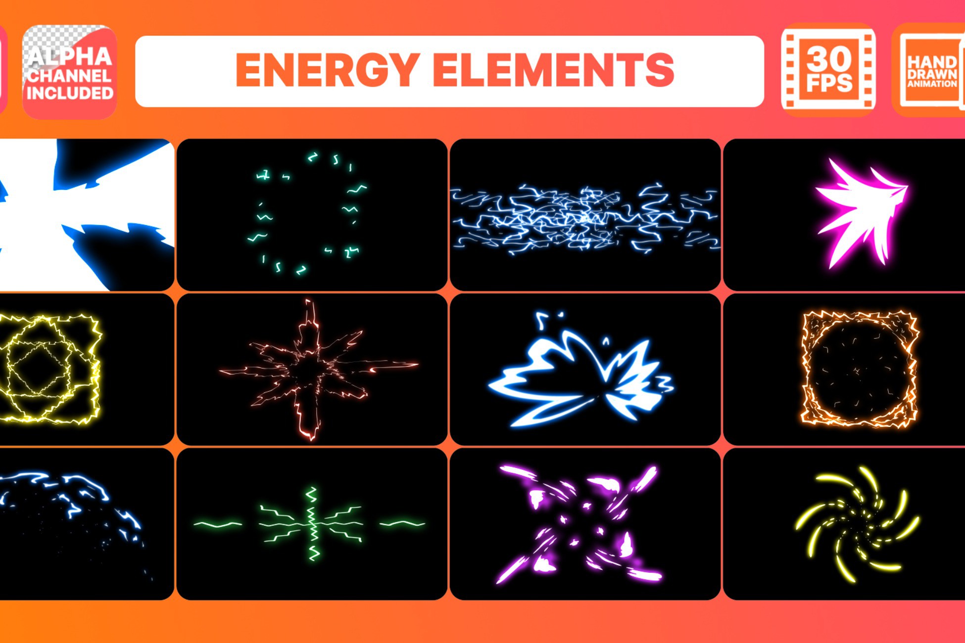 Electric Energy Elements (16.01) | 2D 텍스처 및 소재 | Unity Asset Store