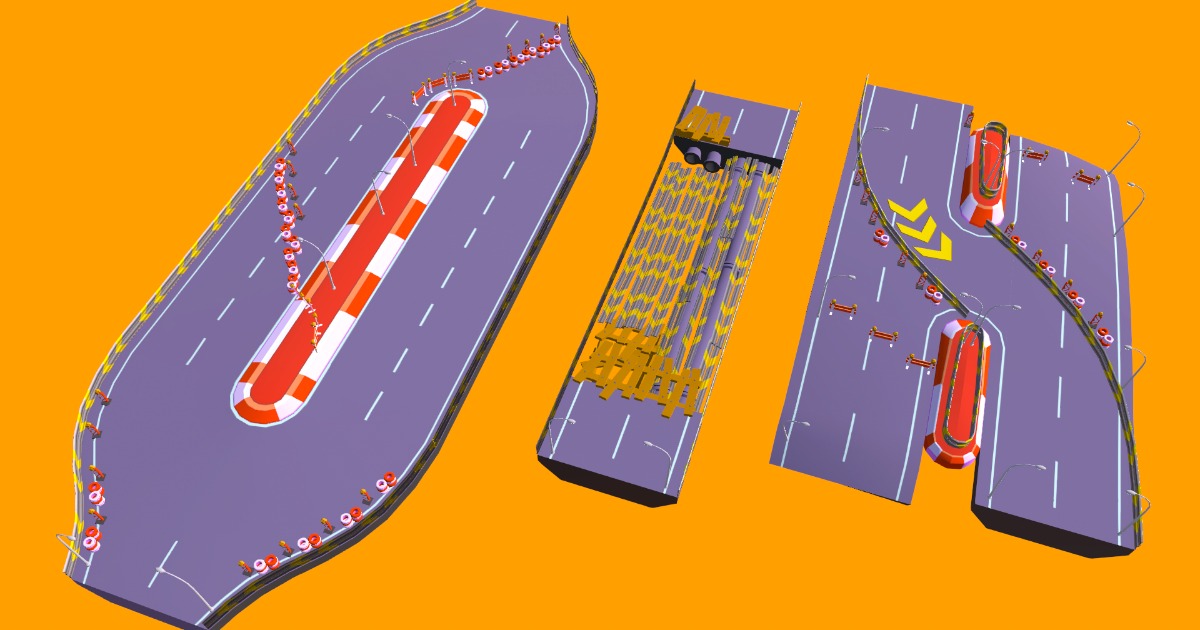 Modular Race Track - Low Poly | 3D Roadways | Unity Asset Store