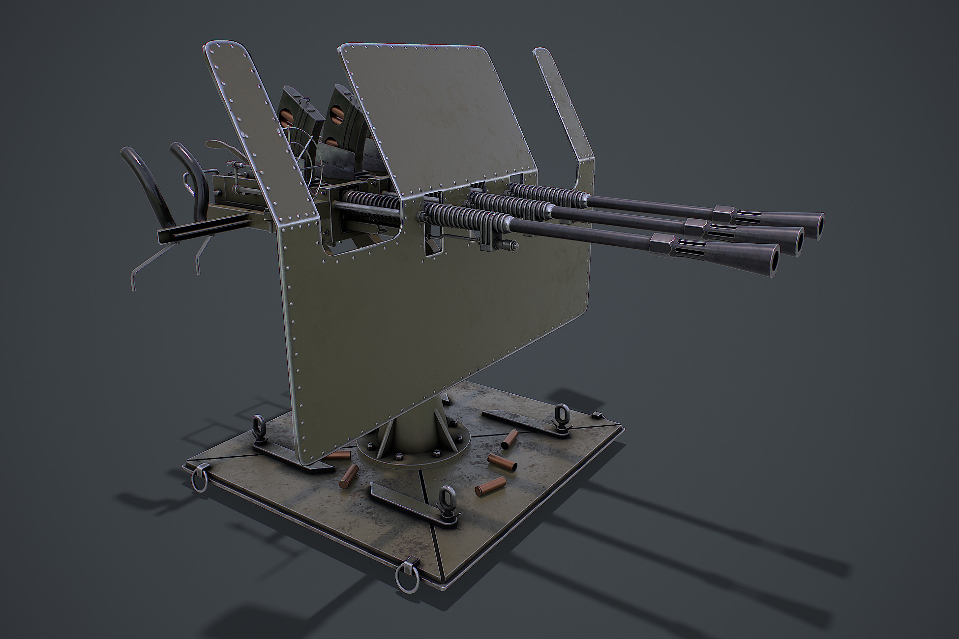 Machine gun turret 3d model | 3D Weapons | Unity Asset Store