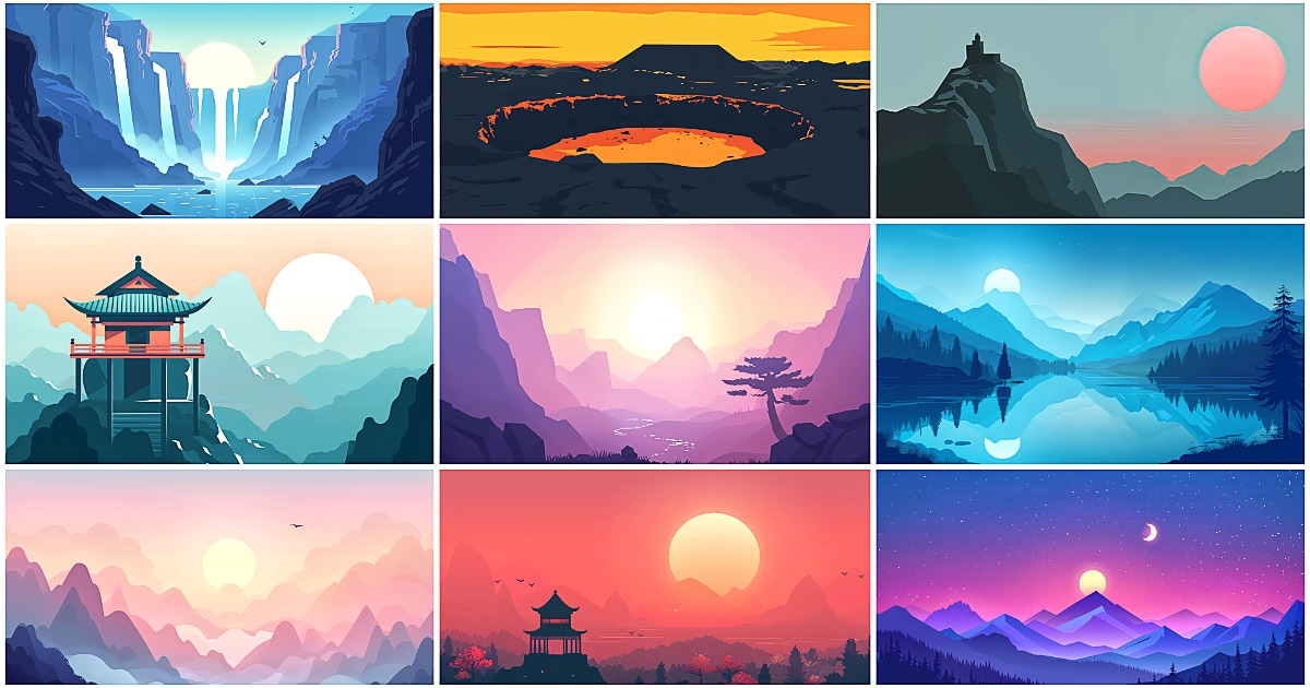 BACKGROUND - Vector Mountain 2 | 2D 環境 | Unity Asset Store