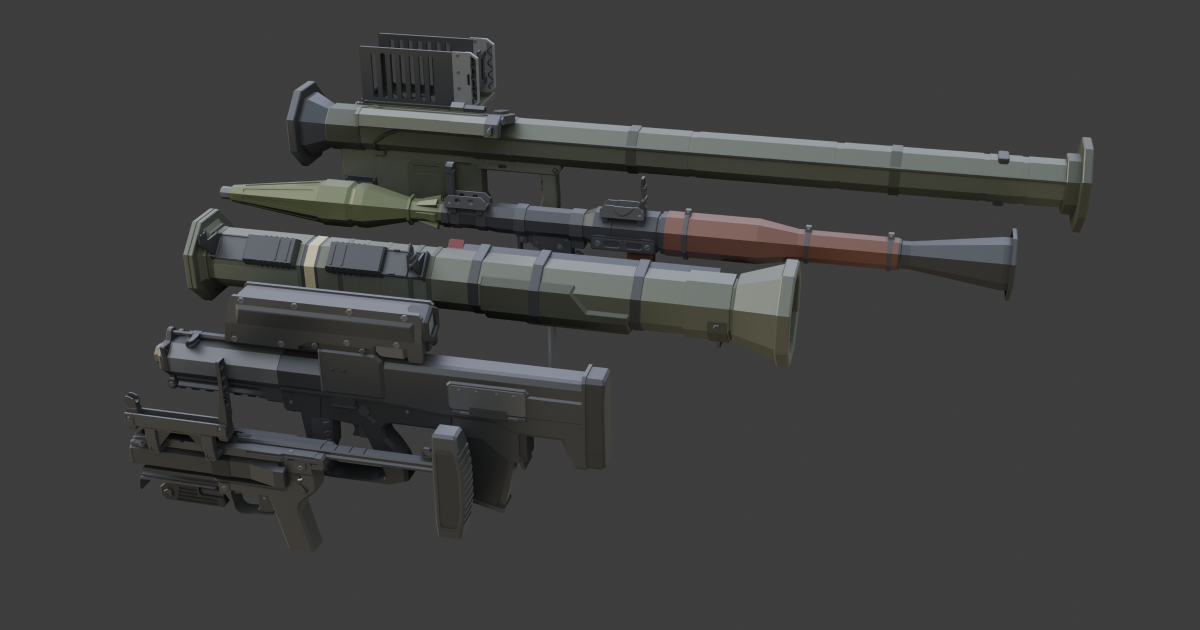 Low Poly Launcher Weapon Pack | 3D Guns | Unity Asset Store