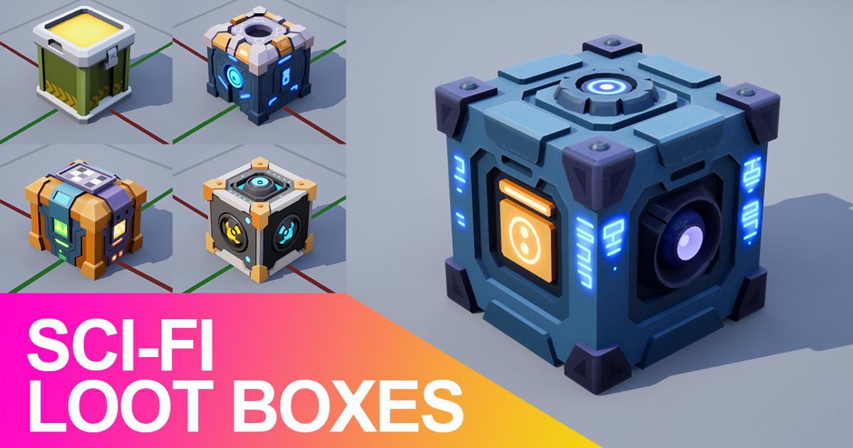 Sci-Fi LootBoxes | 3D Props | Unity Asset Store