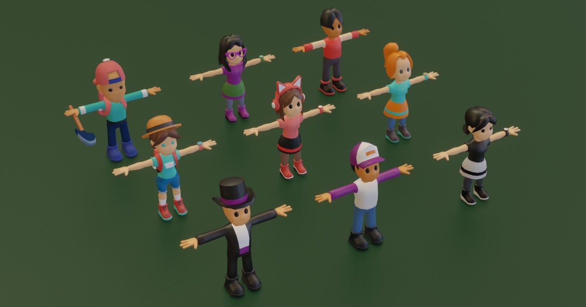 Hyper Casual Human Characters | 3D Characters | Unity Asset Store