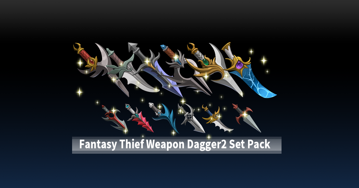 Fantasy Thief Weapon Dagger2 Set Pack | 2D 图标 | Unity Asset Store