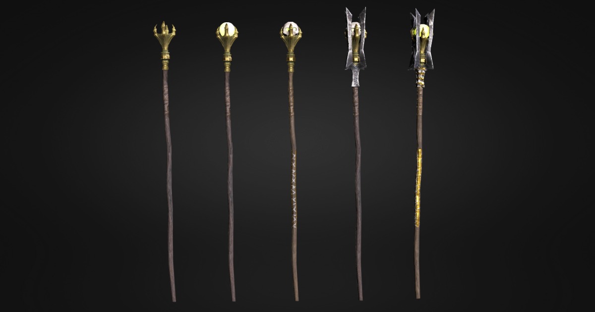 Low Poly Modular Weapon Scepter, Stick | 3D Weapons | Unity Asset Store