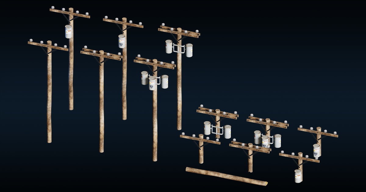 American Energy Poles | 3D Exterior | Unity Asset Store