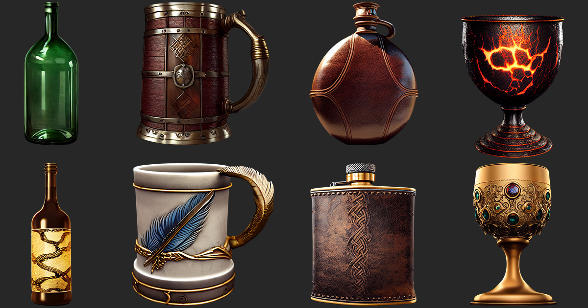 500+ Chalices, Tankards, Flasks, and Bottles | 2D Icons | Unity Asset Store