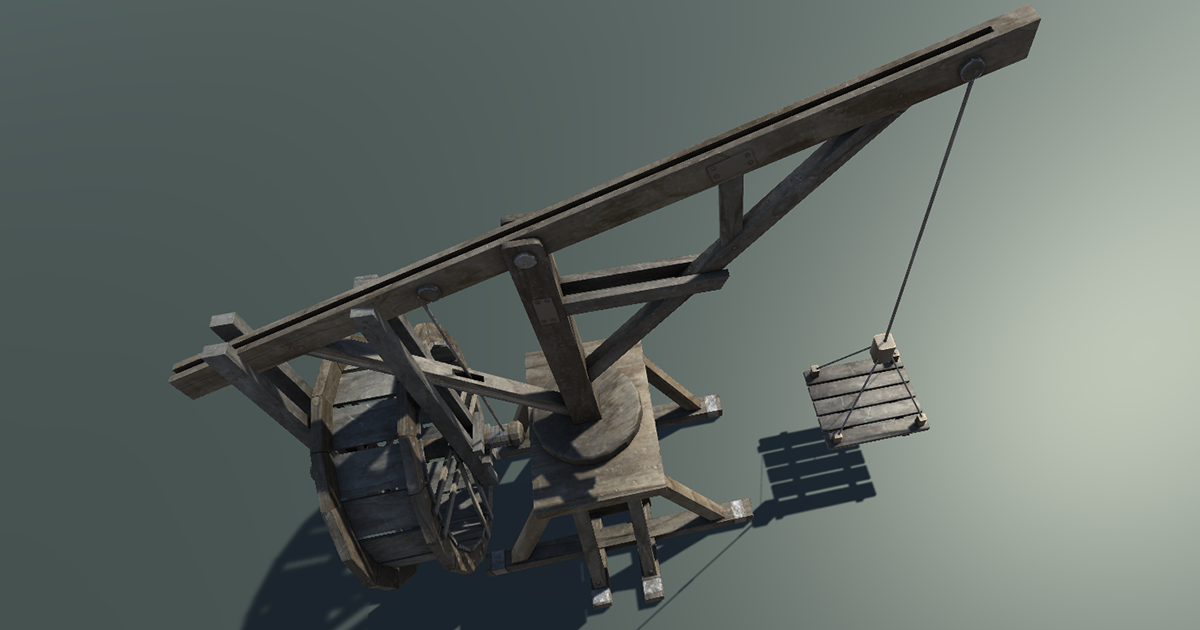 Wooden Crane with cage | 3D Props | Unity Asset Store