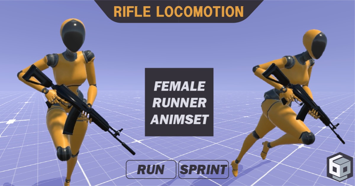 Female Rifle Animset - Free Run&Sprint | 3D Animations | Unity Asset Store