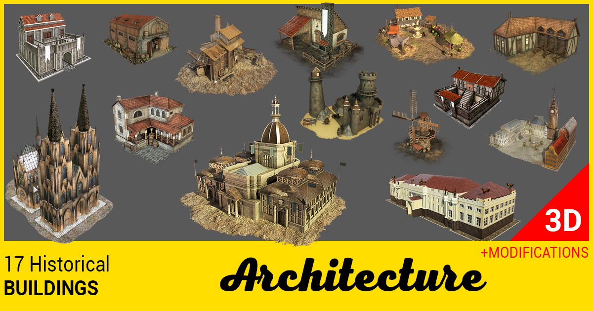 Prussian Buildings (17 pieces) | 3D Historic | Unity Asset Store