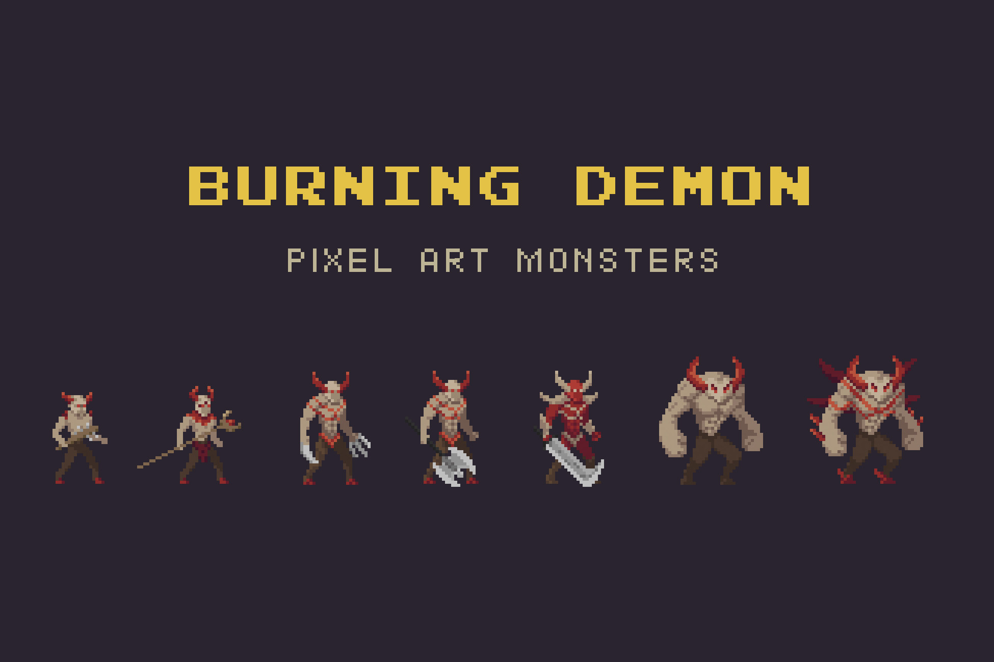 Burning Demon Pixel Art Monster Asset | 2D Characters | Unity Asset Store
