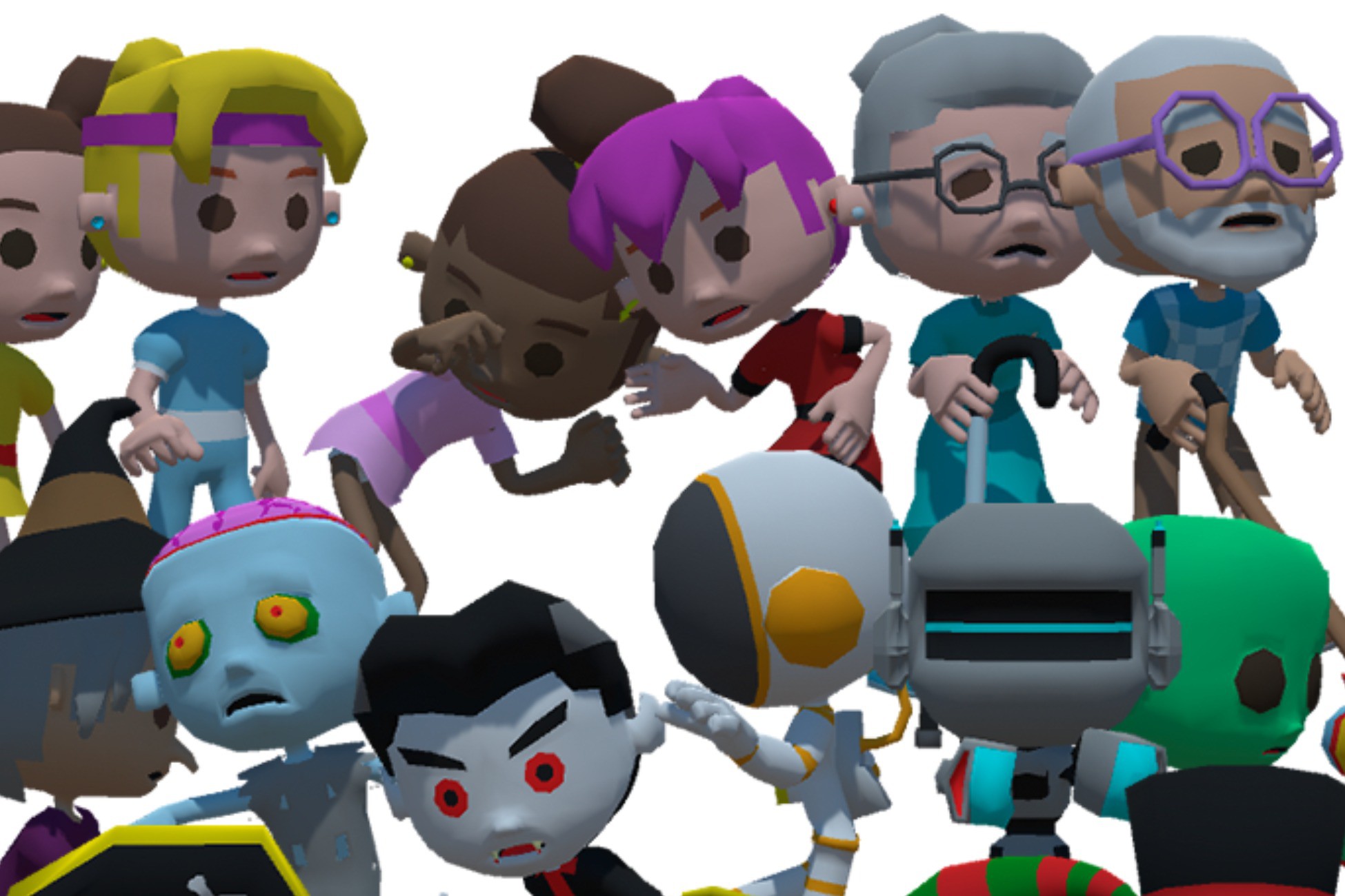 3d Pack A1 23 Characters Animated 000 At 022 Low Poly Fbx 3d Characters Unity Asset