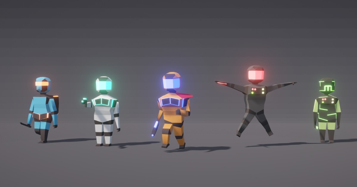 Low-Poly Sci-Fi Crew Pack | 3D Humanoids | Unity Asset Store