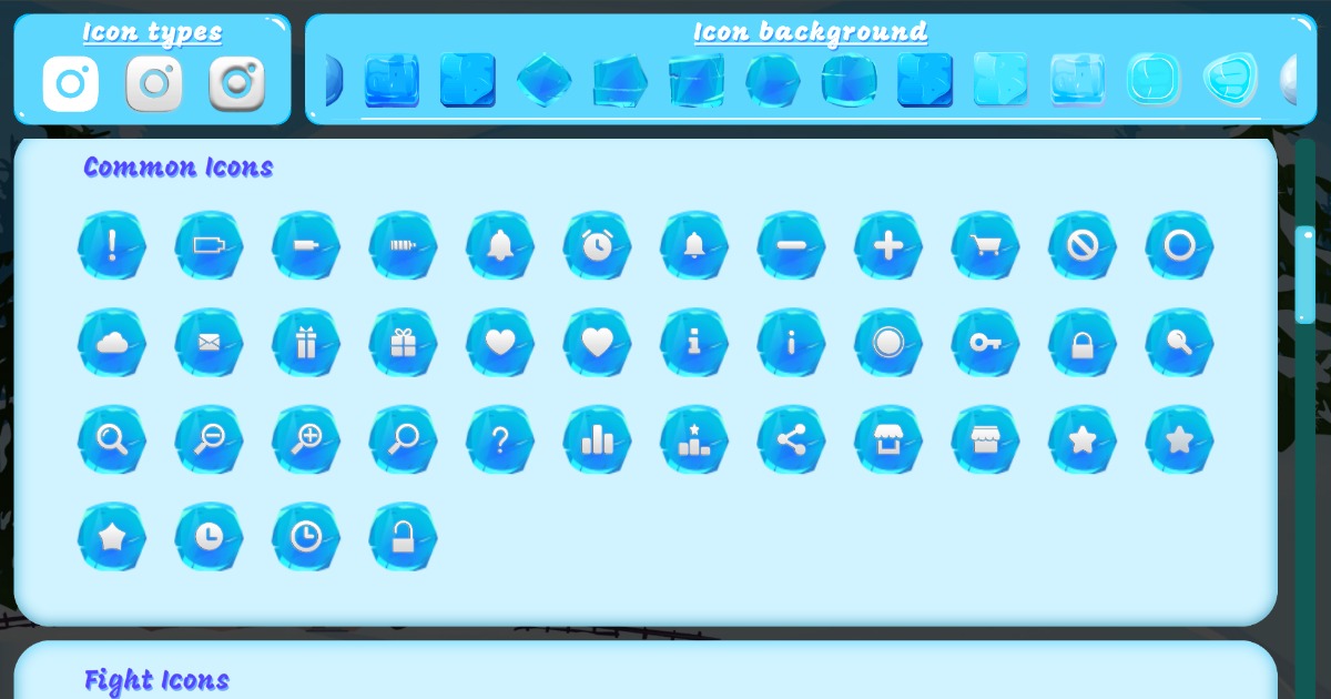 Cartoon Frozen Icons | 2D 图标 | Unity Asset Store