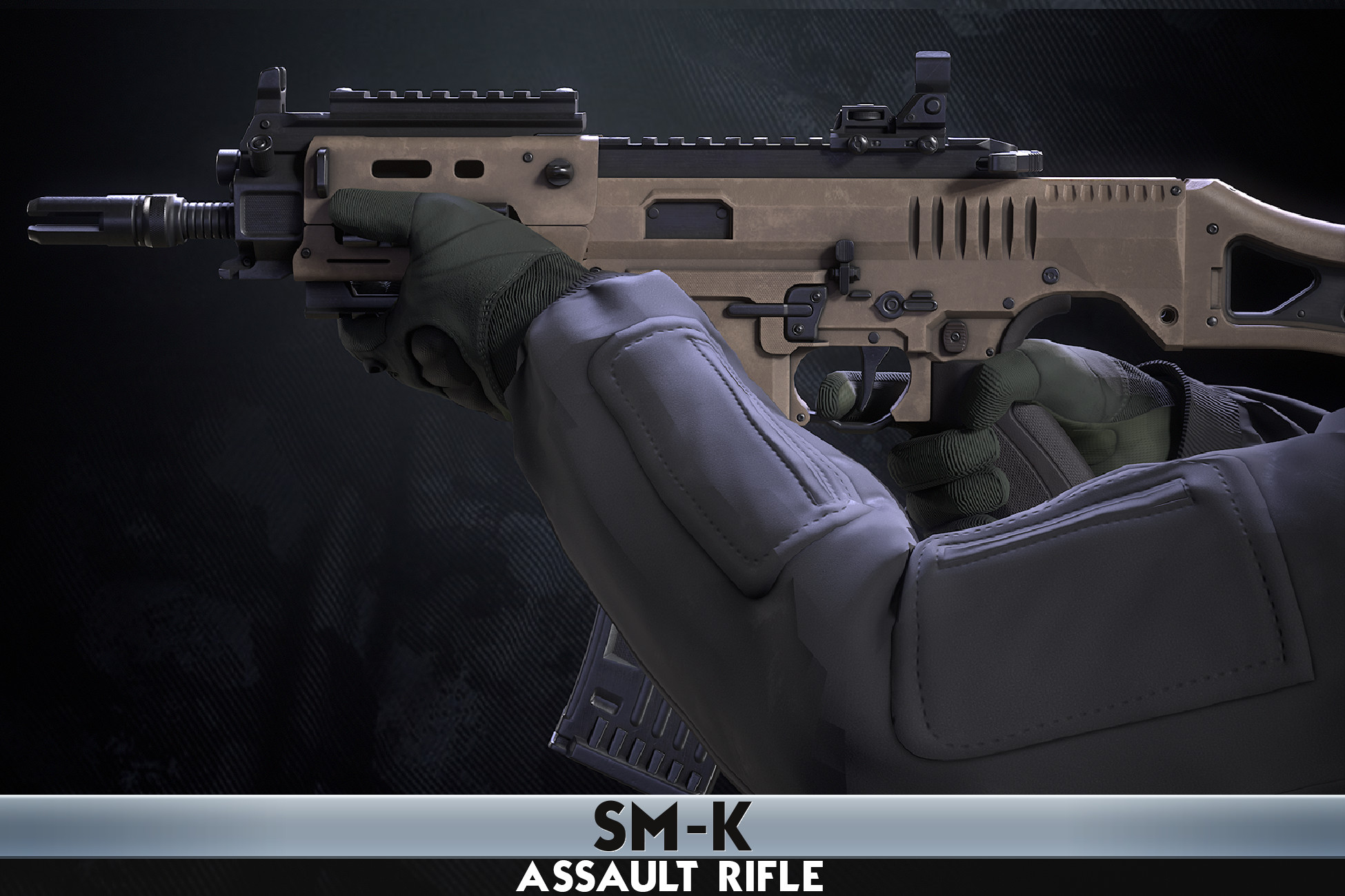 SM-K Assault Rifle With Hands And Weapon Case | 3D 무기 | Unity Asset Store