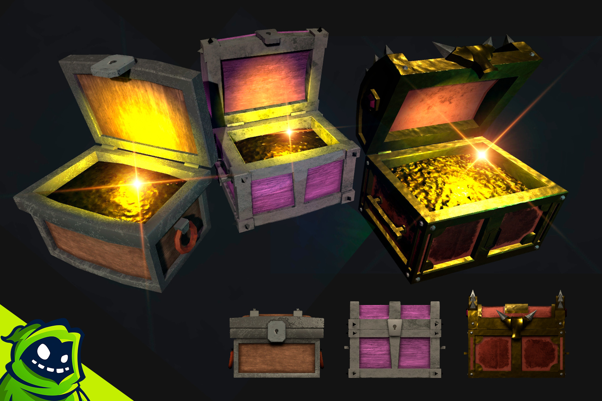 3D Animated Chests | 3D Props | Unity Asset Store
