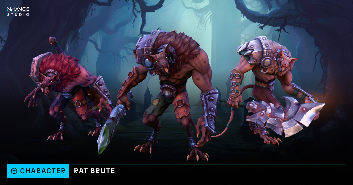 Modular Stylized Fantasy Rat Brute | 3D Creatures | Unity Asset Store