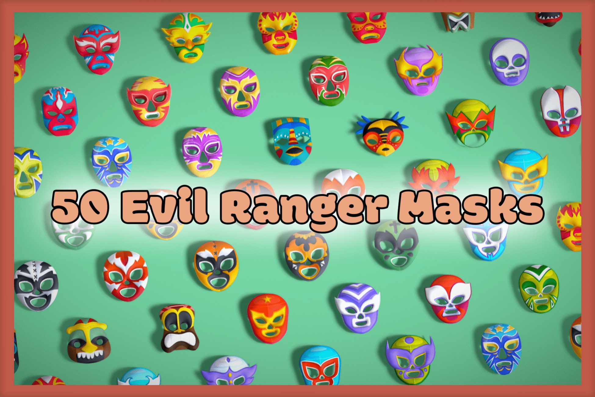 50 Evil Masks Mega Pack - Rangers Low Poly Mask | 소품 | Unity Asset Store