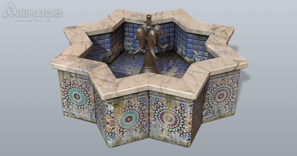 Low Poly Fountain 03 | 3D Exterior | Unity Asset Store