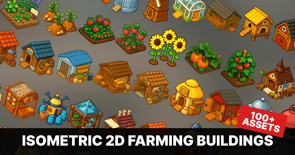 2D Farm Building and Crop Icons for Simulation and Idle Tycoon Games | 2D | Unity Asset Store