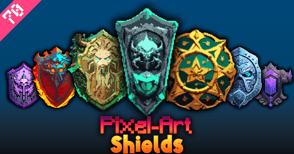 Pixel-Art Shields | 2D 아이콘 | Unity Asset Store