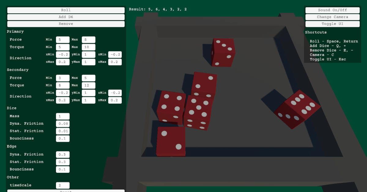 Simple Dice Roller: Physics Based D6 Rolling | Systems | Unity Asset Store