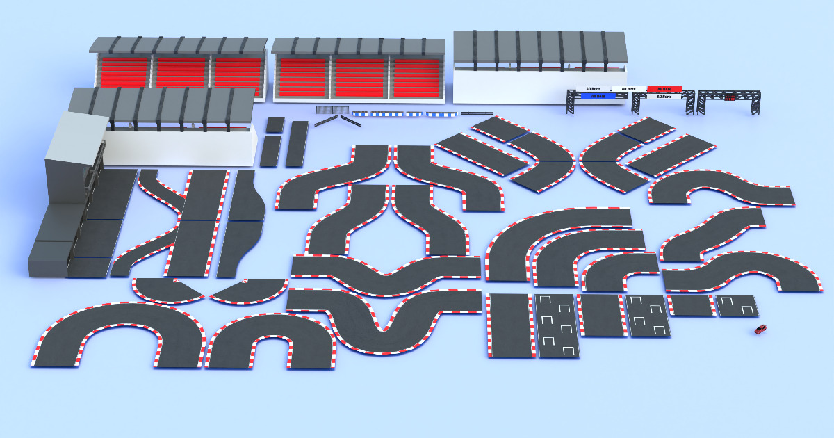 Modular Racing Circuit Lowpoly | 3D Roadways | Unity Asset Store