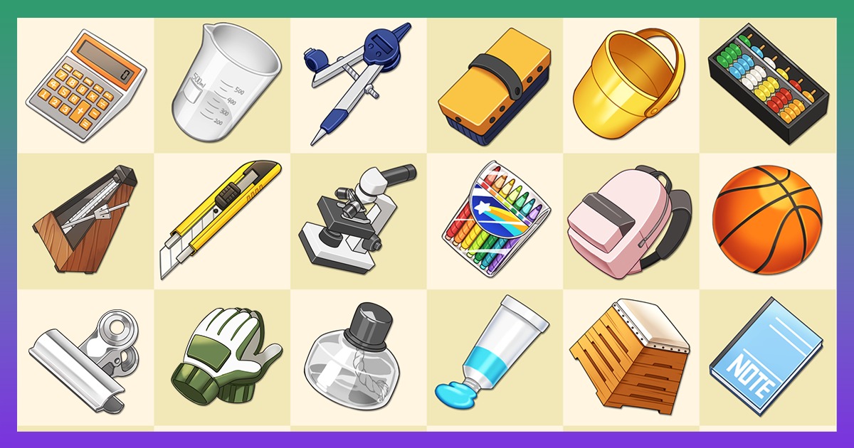 School Items | 2D Icons | Unity Asset Store