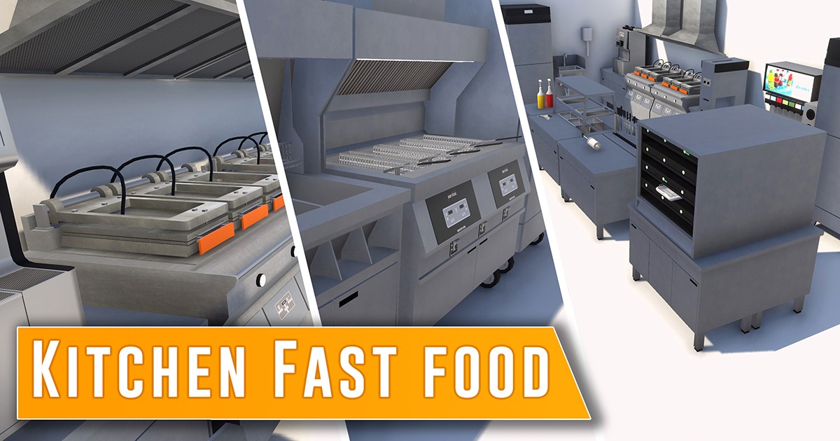 Fast Food Kitchen | 3D Furniture | Unity Asset Store