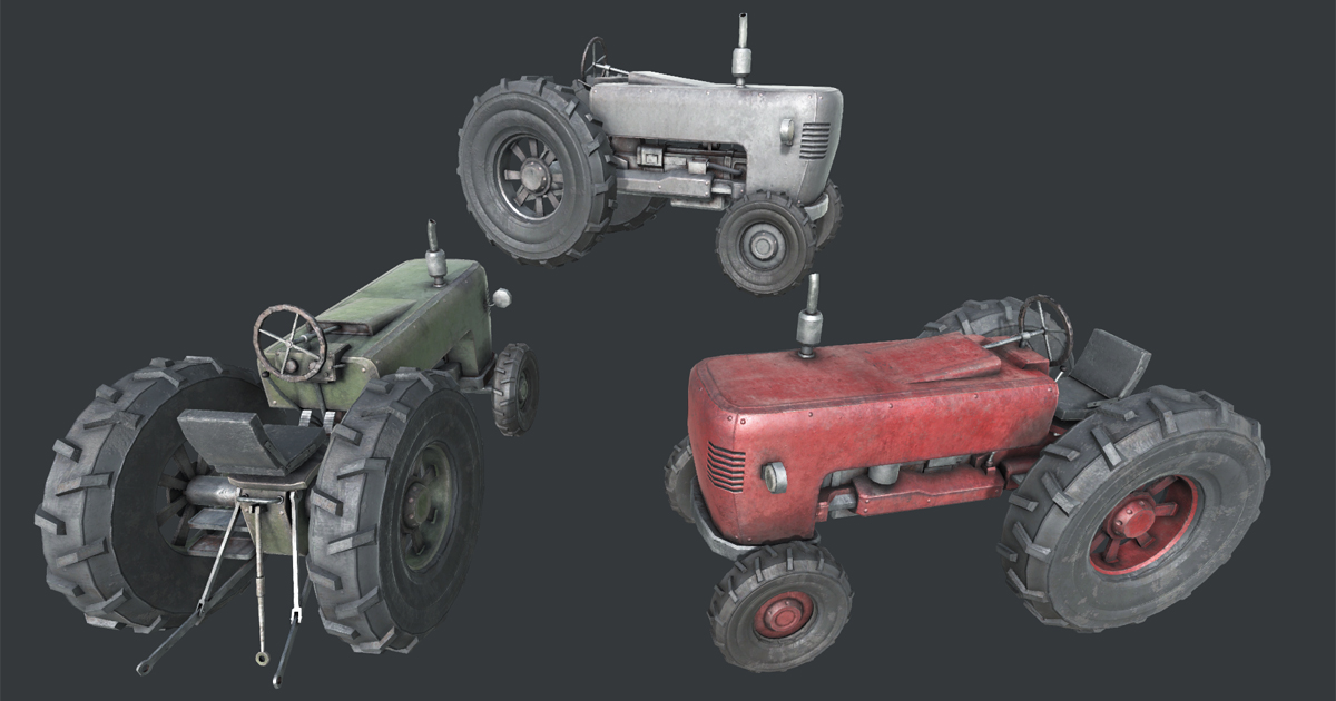 Old Rusty Tractor PBR | 3D 지상 | Unity Asset Store