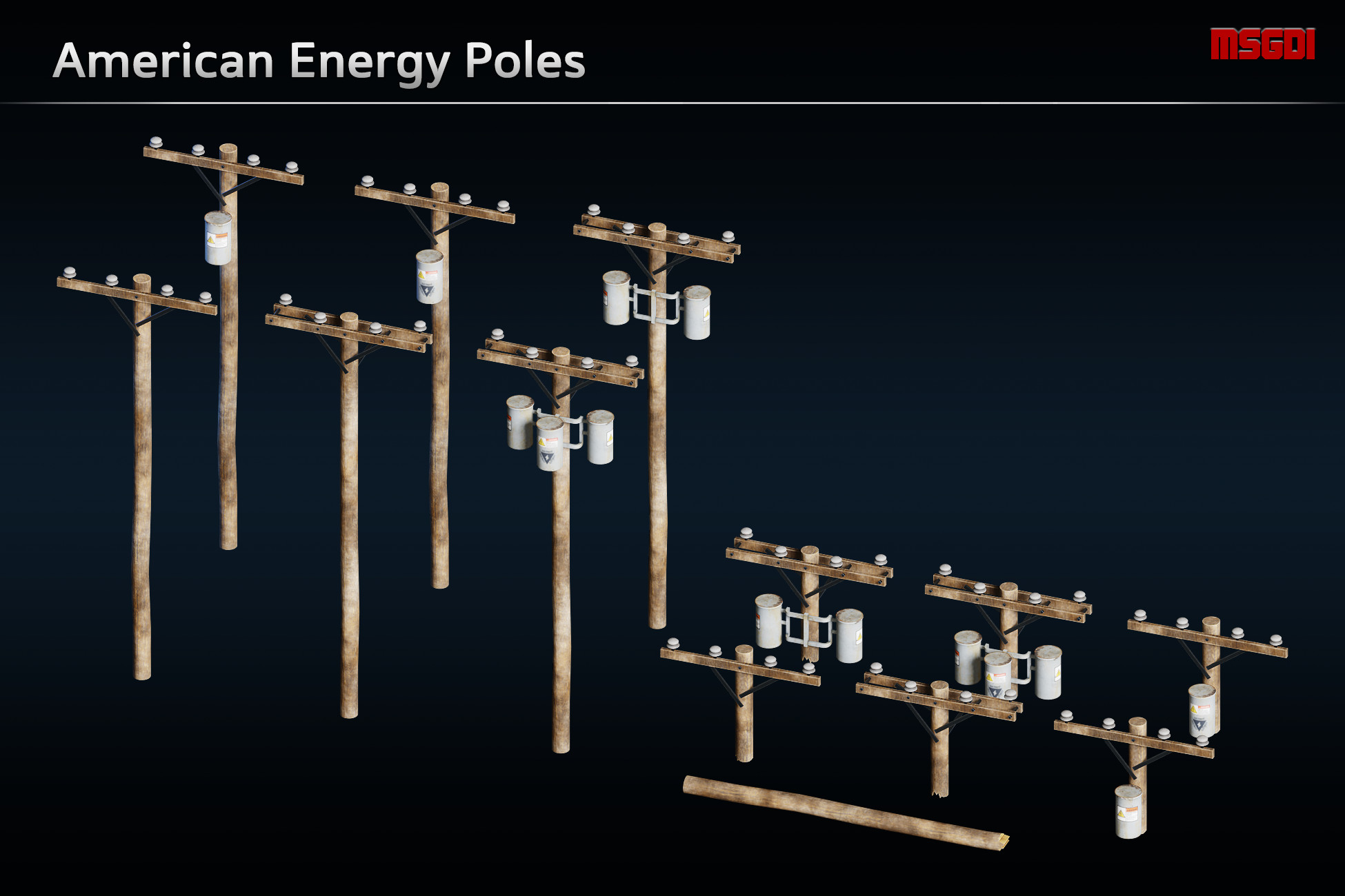 American Energy Poles | 3D Exterior | Unity Asset Store