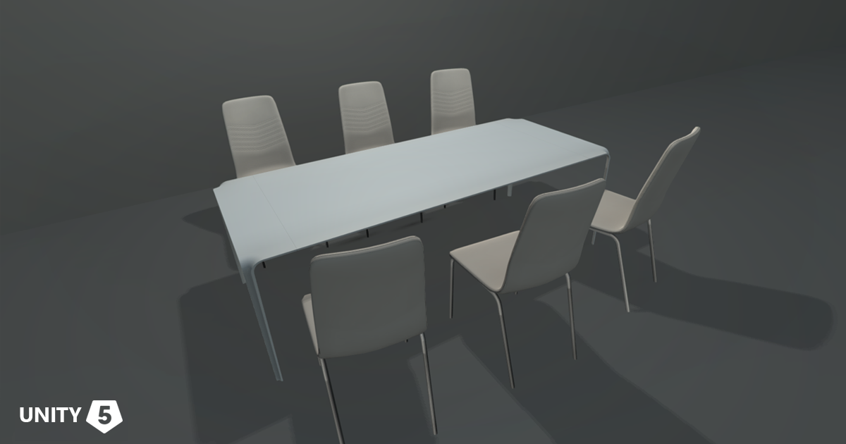 Modern Table With Chairs | 3D Interior | Unity Asset Store