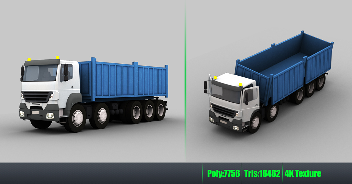 Lowpoly Dumper Truck 2 | 3D Land | Unity Asset Store