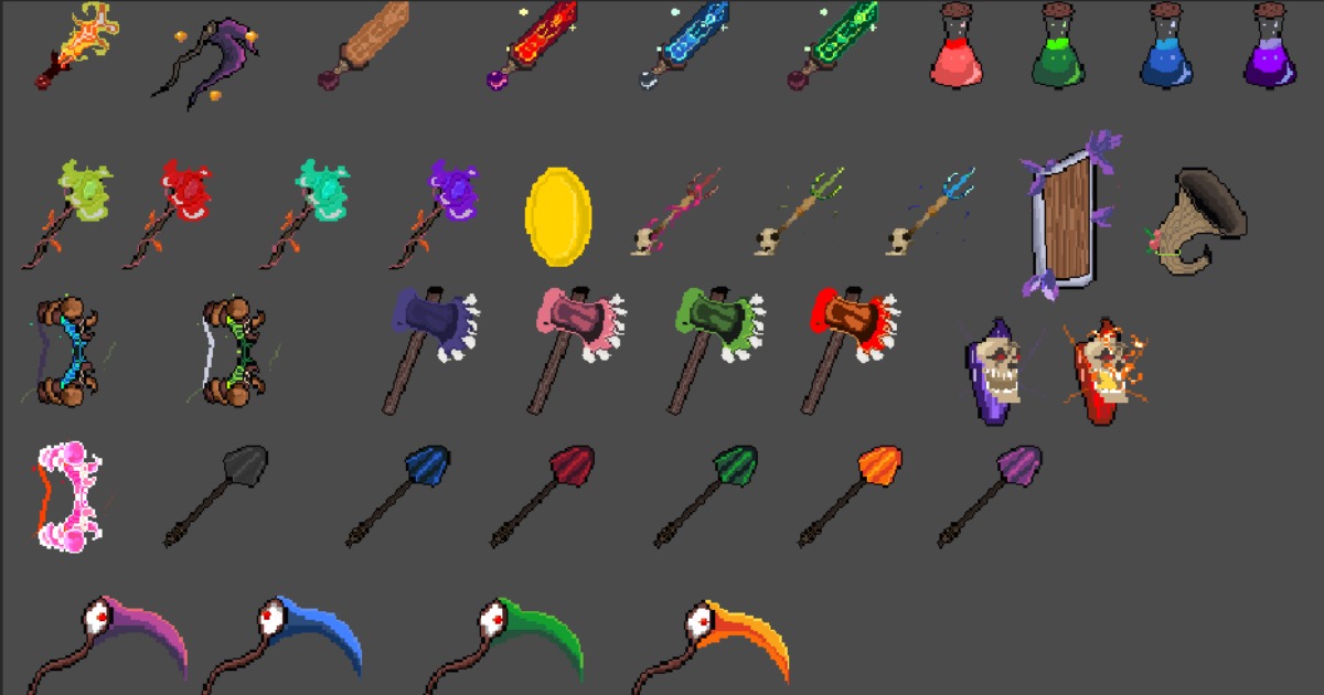 2D High Quality Animated Weapons & RPG Items | 2D | Unity Asset Store