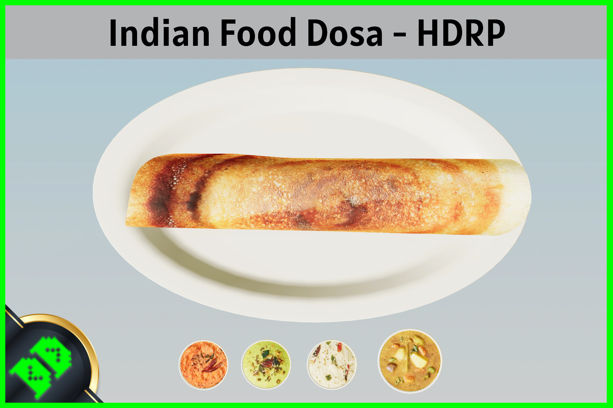 Indian Food Dosa - HDRP | 3D 음식 | Unity Asset Store