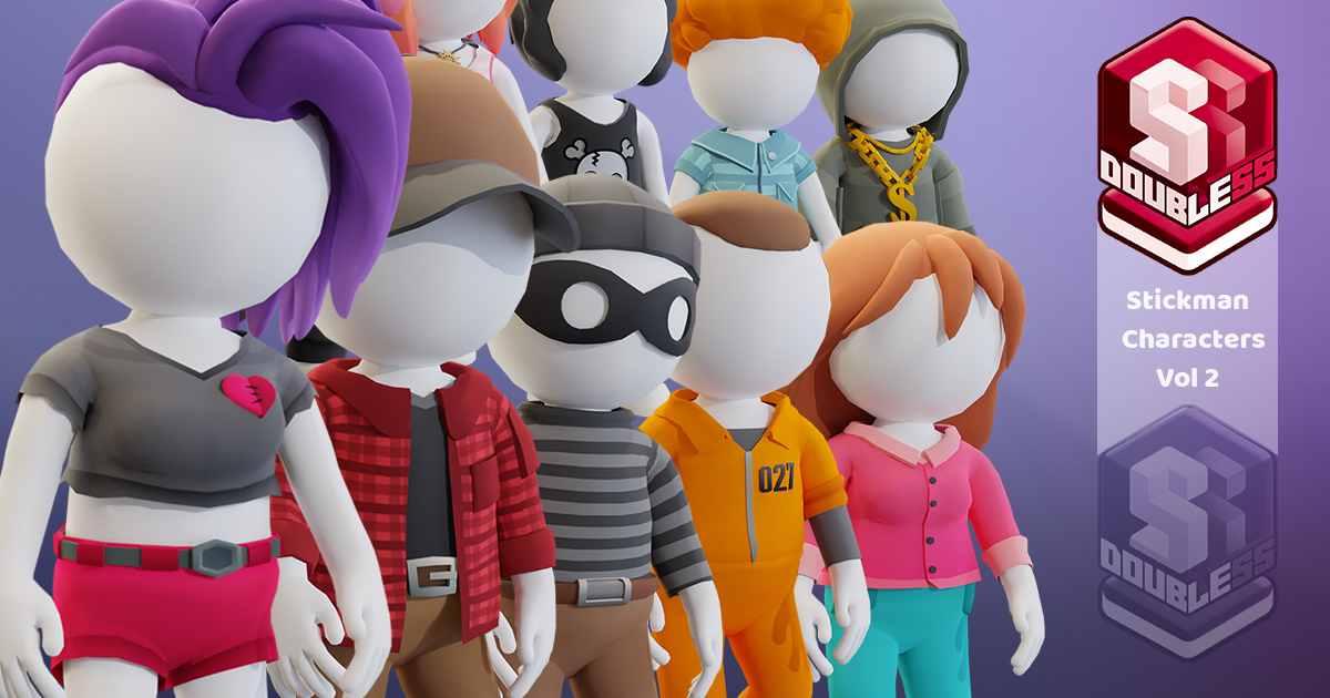 Stickman Civilian Characters Pack | 3D Characters | Unity Asset Store