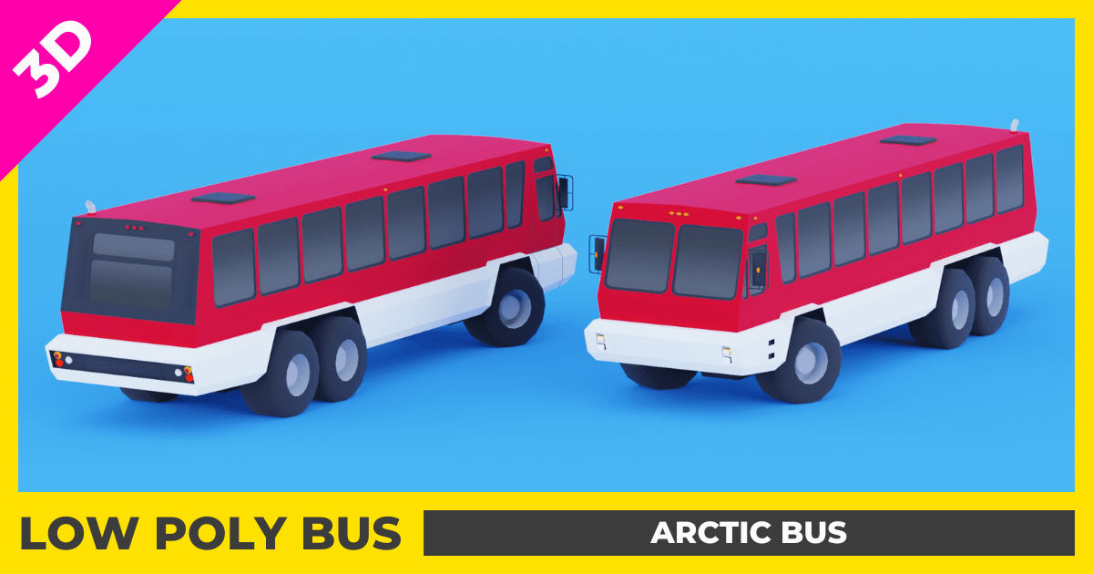Low Poly Bus - Arctic Bus | 3D Land | Unity Asset Store